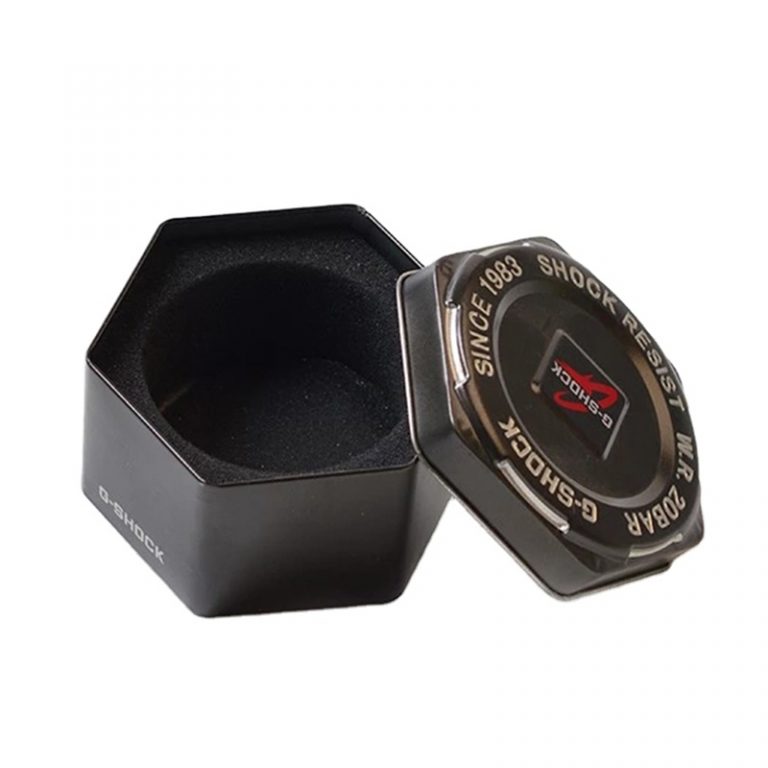 Black Hexagon Fossil Watch Tin Box Factory | tin manufacturers