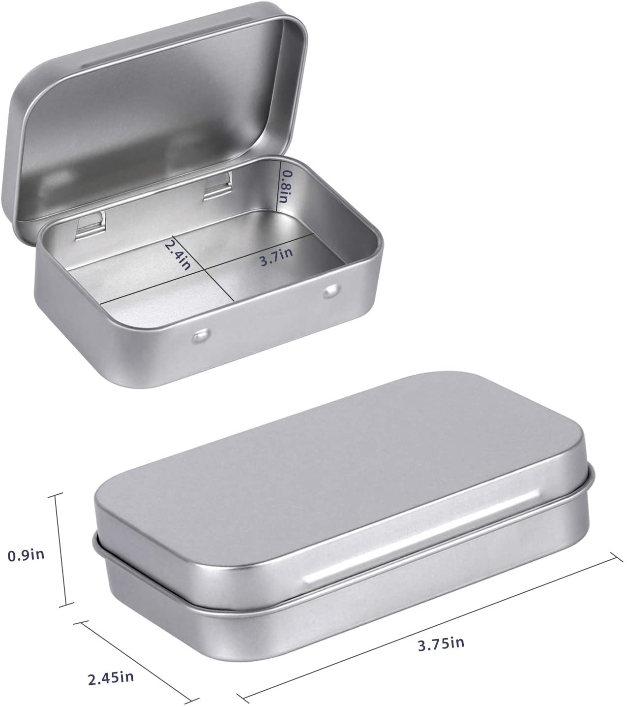 Mini Metal Rectangular Empty Hinged Tins | tin manufacturers